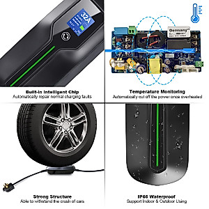 astoneves Level 2 EV Charger, 220V 16/24/32 Amp 7.68kW Current Switchable Electric Vehicle Charger with Type 1 & NEMA 14-50 Plug for SAE J1772 Standard EV Cars (20ft Cable)