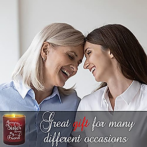 Scented Candles Gifts for Women, Sister Gifts - Always My Sister Forever My Friend - Birthday Gifts for Friends Female, Sister Birthday Gifts, Soy Wax Candles Gifts for Women (Vanilla)