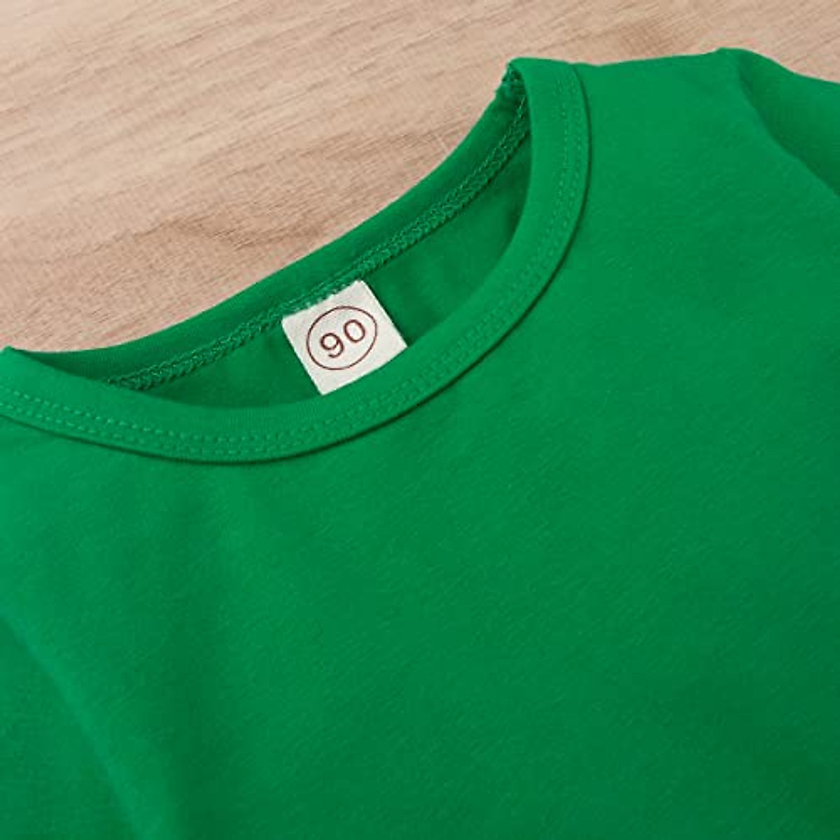 Gushehua Toddler ST Patrick's Day Clothing Sets Kids Baby Girls Long Sleeve Tops Dress+ Four-leaf Clover Legging Outfit (Green, 18-24Months)