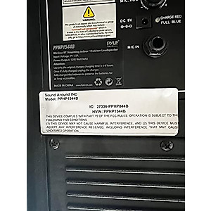 Pyle Wireless Portable PA Speaker System -1200W High Powered Bluetooth Compatible Indoor&Outdoor DJ Sound Stereo Loudspeaker wITH USB MP3 AUX 3.5mm Input, Flashing Party Light & FM Radio -PPHP1544B