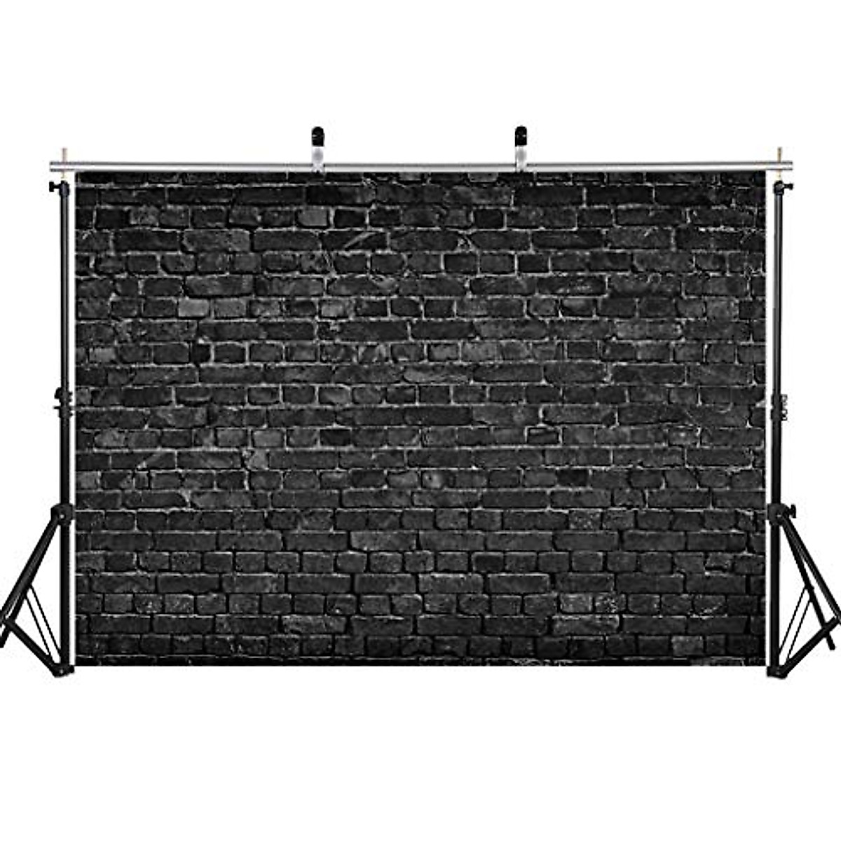 AIIKES 7x5ft Black Brick Wall Photography Backdrop for Studio & Events