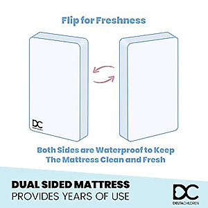 Delta Children Fancy Toddler Bed, Bianca + Delta Children Twinkle Galaxy Dual Sided Recycled Fiber Core Crib and Toddler Mattress (Bundle)