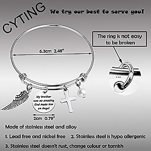 CYTING Brother Memorial Bracelet My Brother Was So Amazing God Made Him An Angel In Memory Of Brother Remembrance Jewelry Loss Of Brother Sympathy Gift (Brother Memorial Bracelet)