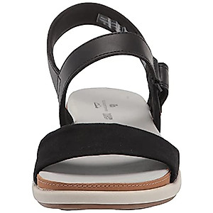 Clarks womens Eliza Mae Sandal, Black Textile, 8.5 US