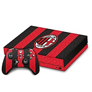 Head Case Designs Officially Licensed AC Milan Home 2020/21 Crest Kit Vinyl Sticker Gaming Skin Decal Cover Compatible with Xbox One X Console and Controller Bundle