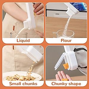 Food Bag Clips with Pour Spouts, Food Bag Sealing Clip with Pour Spout, Seal and Pour Bag Clip, Bag Pouring Clips, Bag Clip Pour Spout, Snack Clips That Pour Sealer Clips for Snack (2 PCS, Large)