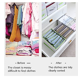 bella4home - 3Pcs Foldable Closet Organizers and Clothes Storage Bins - Washable Divided Fabric Storage Bins for Clothes Drawer Or Gray