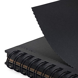 Art-N-Fly Black Sketch Pad Mini 5.5x8.5" 2 Pack - Black Paper Sketchbook for Drawings, Perforated Edge on Spiral 100 Sheets Total - Art Sketch Book for Coloured Pencils, Graphite, Pastels & Gel Pens