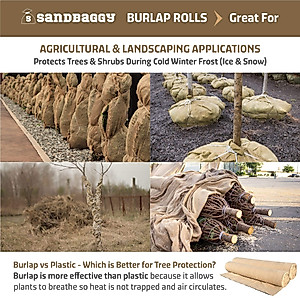 Sandbaggy Burlap Fabric Roll | 1 Roll - Extra Wide 72 inch Width by 300 ft Length | 30% Thicker Than Competition | Constructed from Industrial Grade Burlap Fiber | Home Decor & Weddings, Plant Covers