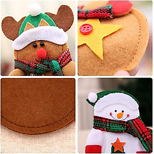 6 Pieces Christmas Tableware Holders Set Snowman Santa Claus Elk Tableware Bags suit for Christmas Party Decoration