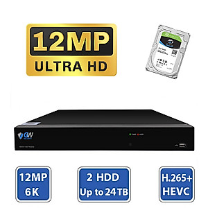 GW Security 8 Channel 12MP NVR UltraHD 4K (3840x2160) PoE Security Camera System with 4 Bullet and 4 Dome 4K (8MP) IP Microphone AI Camera, 100ft Night Vision, Outdoor/Indoor Surveillance Camera