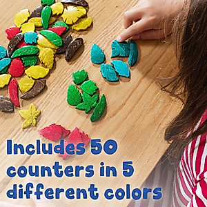 READY 2 LEARN-CE10008 Coconut Leaves - Set of 50 - 6 Shapes - 5 Colors - Natural, Hand Made Counters for Kids - Use for Crafts, Counting and Sorting