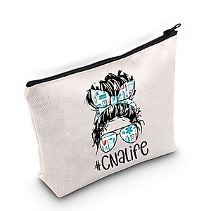 BLUPARK CNA Gift Zipper Bag Certified Nursing Assistant Gifts CNA Graduation Gift CNA Life Makeup Bag Nursing Cosmetic Bag (CNA life)