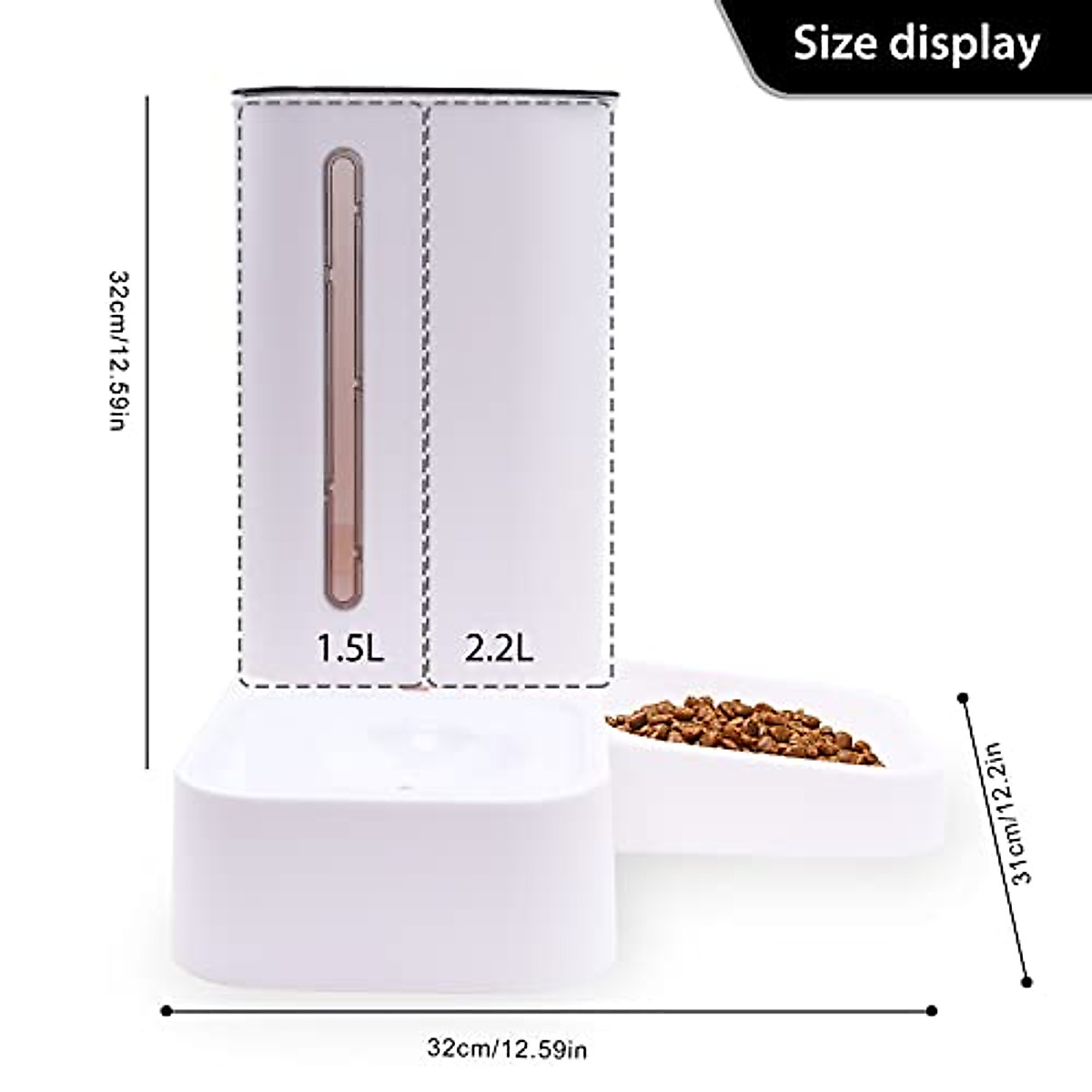 2 in 1 Gravity Cat Food and Water Bowl Set,Automatic Cat Feeder Water Dispenser for Dogs -All-in-One Pet Feeder for Small to Medium Dogs and Cats,Pets