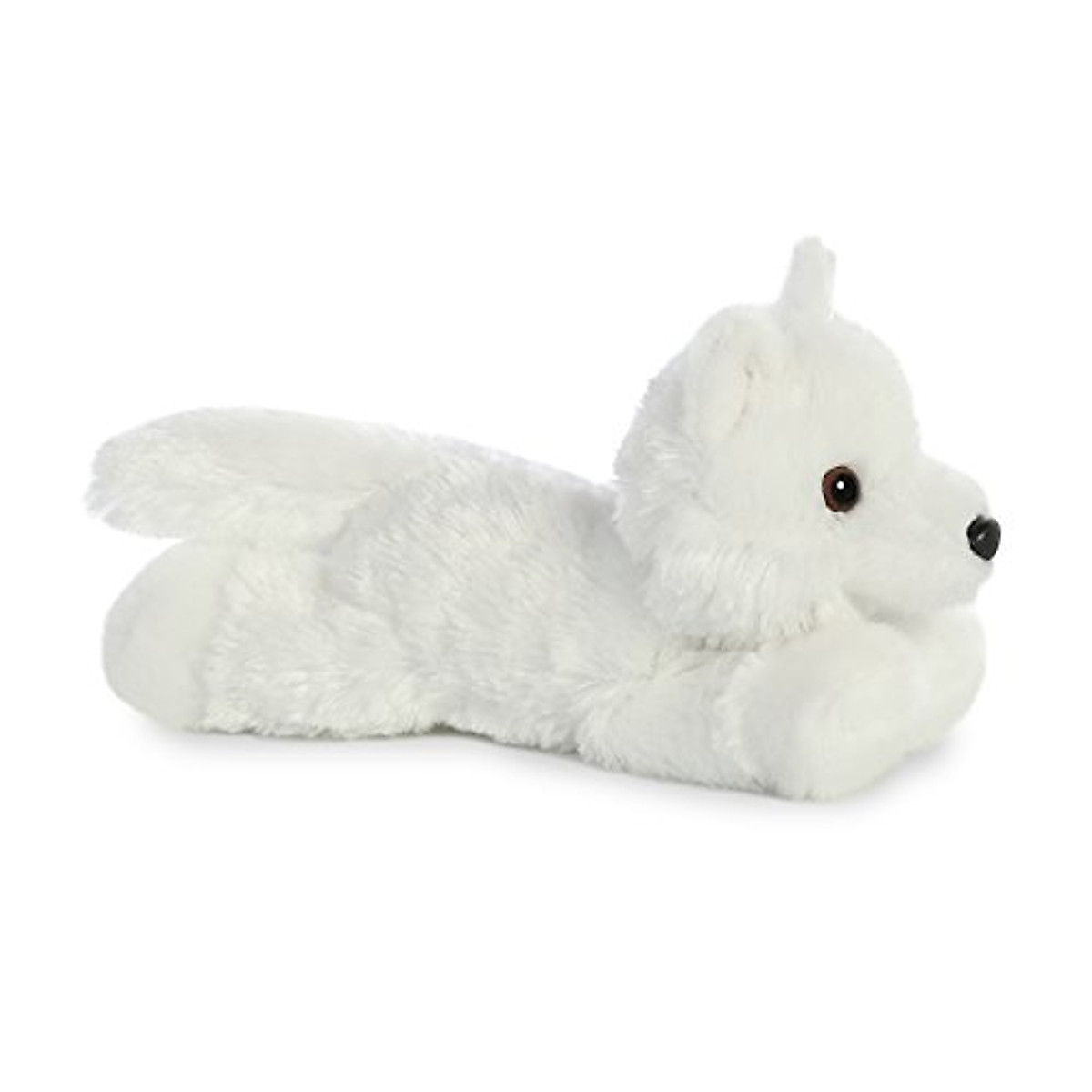 Aurora® Adorable Mini Flopsie™ White Wolf Stuffed Animal - Playful Ease - Timeless Companions - White 8 Inches