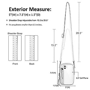 befen Small Genuine Leather Crossbody Bag Wallet purse with Cell Phone Pocket for Women White