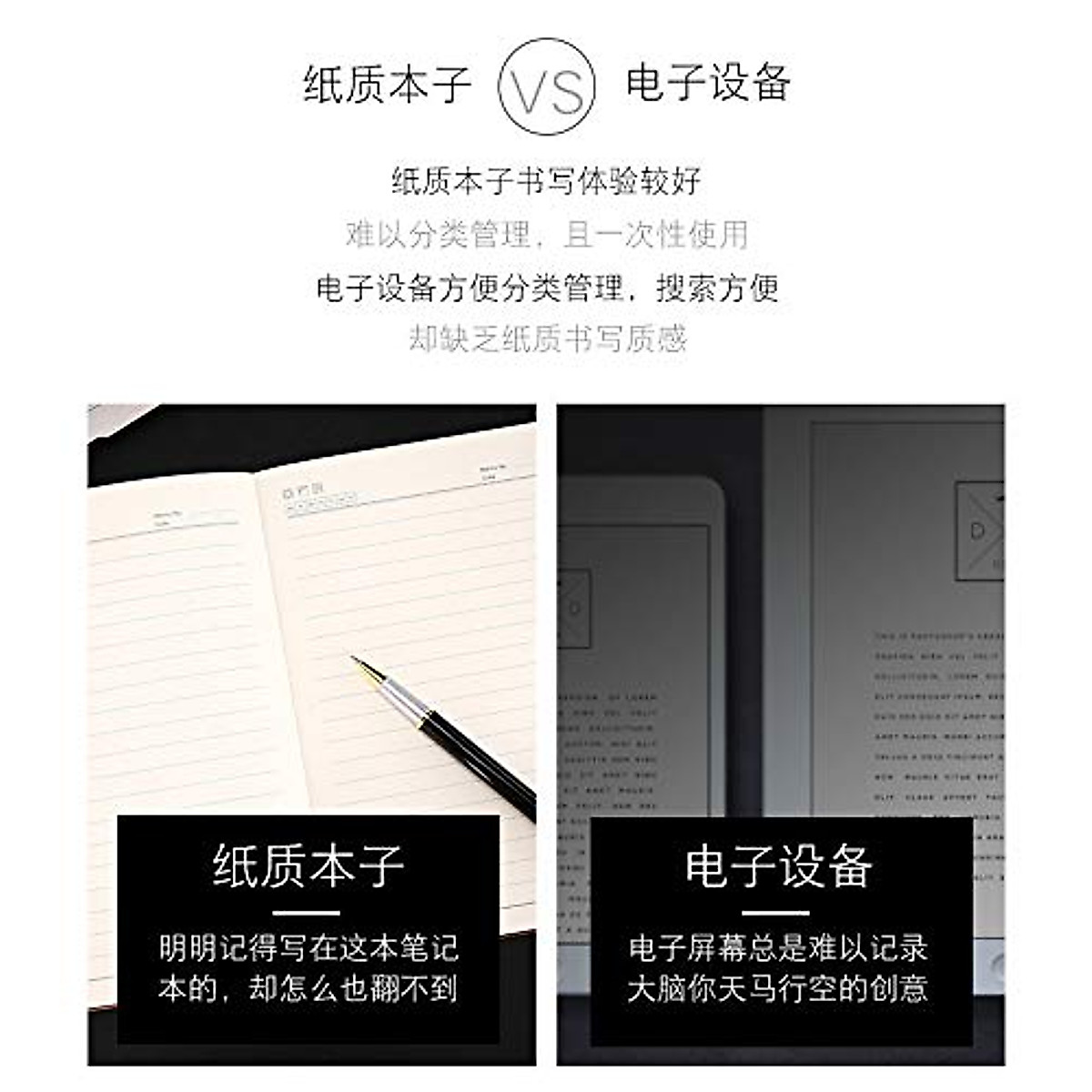 Smart Reusable Notebook with A Pen, A5 Waterproof Erasable Smart Notebook Repeating Loose Leaf Diary Stone Paper Business Notebook 10ml (BK)