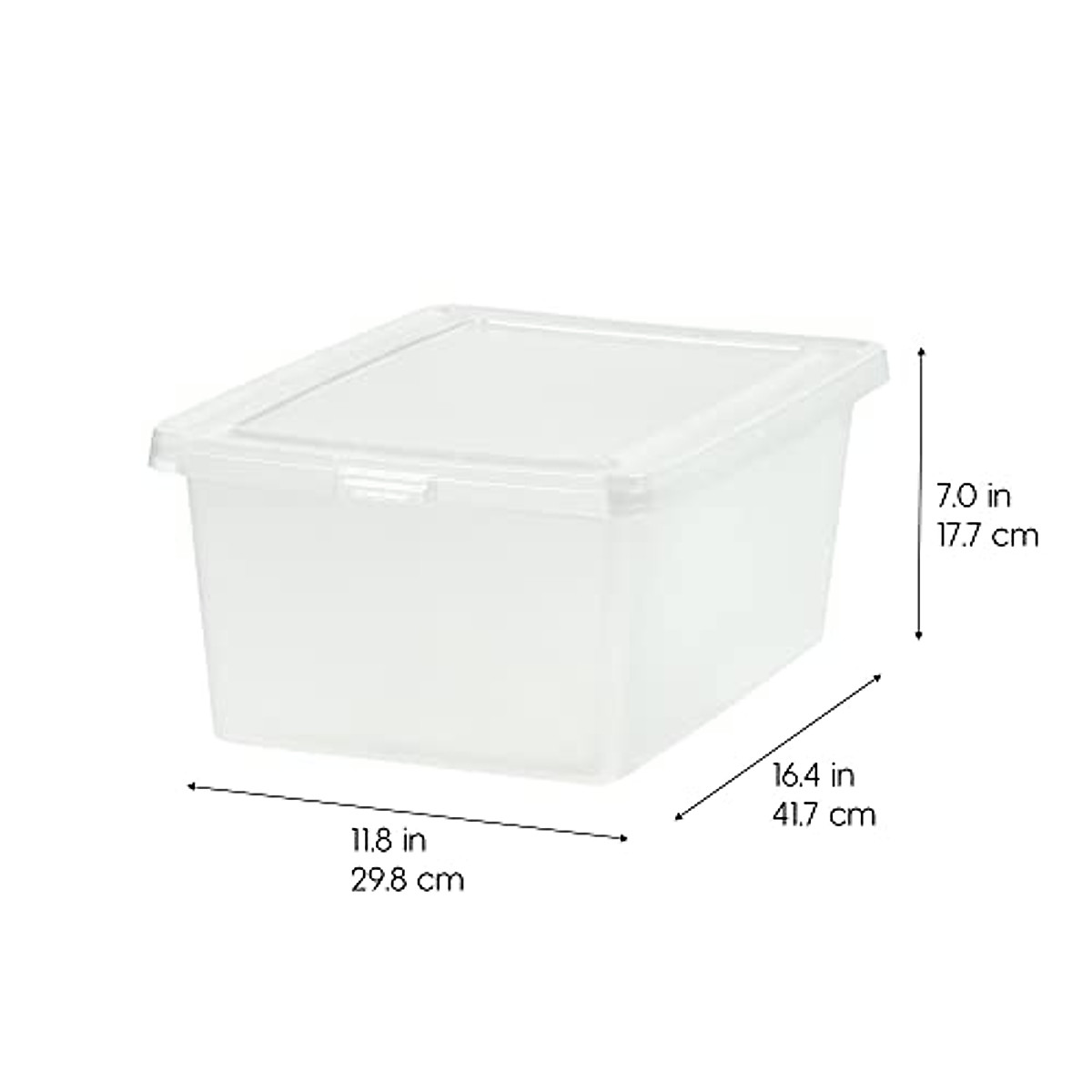 IRIS USA 17 Qt Clear Storage Box, BPA-Free Plastic Stackable Bin with Lid, 12 Pack, Containers to Organize Shoes and Closet Shelves, Classroom Organization Teacher Tools, Game Storage