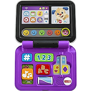Fisher-Price Laugh & Learn Baby Toy Click & Learn Laptop Pretend Computer with Music and Lights for Ages 6+ Months (Amazon Exclusive)