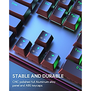 Aglaia Mechanical Gaming Keyboard, RGB Backlit 104 Keys Wired Keyboard Blue Switches, 12 Lighting Effects, Customizable Keys, Programmable Macro, Durable & Ergonomic for Windows Mac Computer Desktop