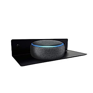 Small 9 inch Floating Metal Wall Shelf (3M Adhesive or Screws), Black
