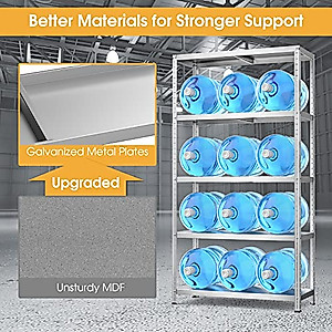 Tangkula Garage Storage Shelves for Free Combination, 5-Tier Heavy Duty Metal Shelving Unit, Multipurpose Organizing Rack for Basement Warehouse Garage, Simple Assembly, 39 x 16 x 74 Inch (1, Silver)