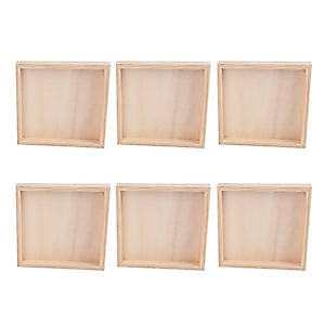 Garneck Craft Board 6PCS Wood Serving Tray Vintage Unfinished Wooden Serving Platter for Puzzle Montessori Materials Crafts Blank Signs for Crafts