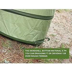 YUDI & GARDEN Hard Bottom 45 Gallon-Collapsible Garden Bag,Collapsible Trash Can,Pop Up Trash Can for Camping,Pop Up Garbage Can,Pop Up Leaf Barrel,Reusable Yard Waste Bags for Patio,Leaf,Lawn,Camp