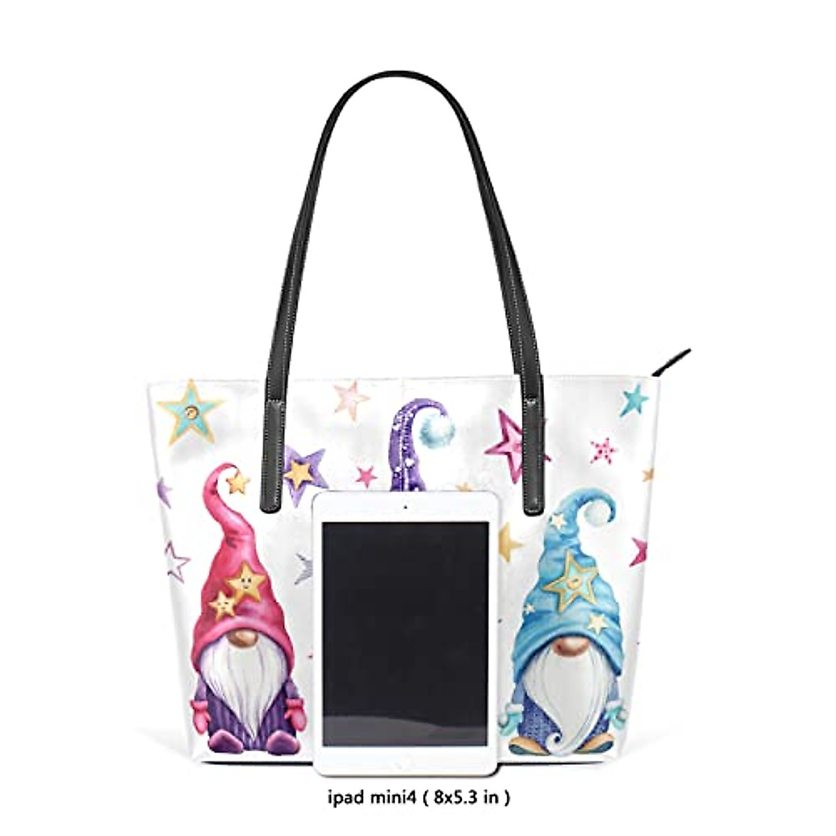 senya Colorful Gnomes With Stars Handbags Shoulder Bags Leather Crossbody Handbag for Women Tote Satchel