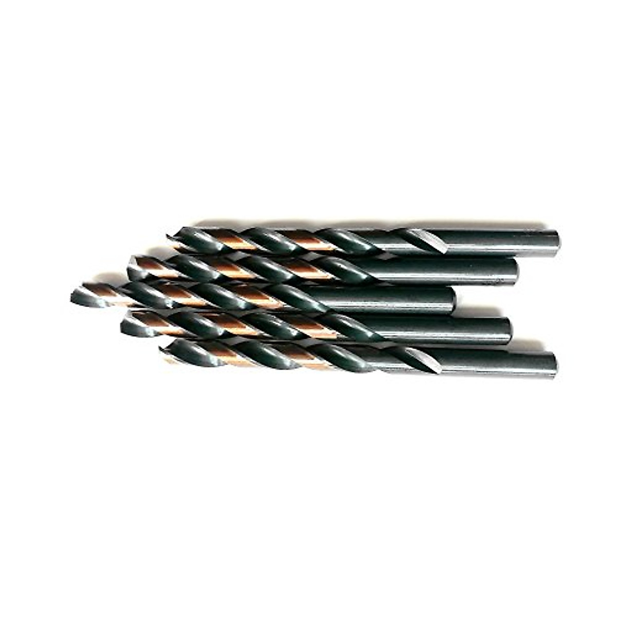 5PCS,3/8", HSS Jobber Length Black and Gold Coated Twist Drill Bits, Metal drill, ideal for drilling on mild steel, copper, Aluminum, Zinc alloy etc. (3/8)