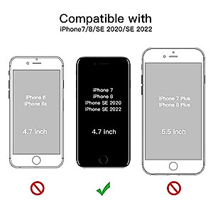 JETech Glitter Case for iPhone SE 3/2 (2022/2020 Edition), iPhone 8/7, 4.7-Inch, Bling Sparkle Shockproof Phone Bumper Cover, Cute Sparkly for Women and Girls (Clear)