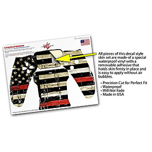 WraptorSkinz Skin Wrap compatible with Sony PS5 DualSense Controller Painted Faded and Cracked Red Line USA American Flag (CONTROLLER NOT INCLUDED)