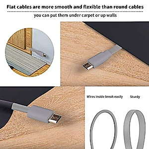 2 Pack 10FT Power Extension Cable for WyzeCam, WyzeCam Pan, KasaCam Indoor, NestCam Indoor, Blink,Cloud Cam, USB to Micro USB Durable Charging and Data Sync Cord (Gray)