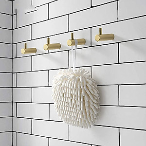 IVAILEX 4 Pack Wall Hooks Decorative Hooks Gold Hooks Decorative Wall Hooks Gold Towel Hooks Gold Coat Hooks Key Hooks Solid Brass Hooks for Hanging (L-Shaped)