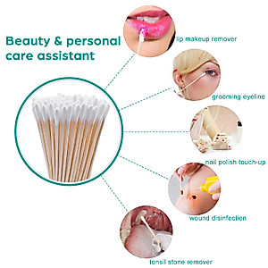 500 Pcs 6" Long Cotton Swabs with Wooden Sticks - Lint Free Gun Cleaning Swabs - Cotton Tipped Applicator for Makeup, Gun Cleaning & Lubricating, Pet Care, Hard-to-Reach Area Cleaning Tools