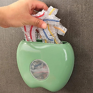 HEWAN Fresh Keeping Bag Storage Box Wall-Mounted Disposable Cling Film Cover Cling Bag Organizer Multifunctional Plastic Wall-mounted Safety Kitchen Storage (Grey)