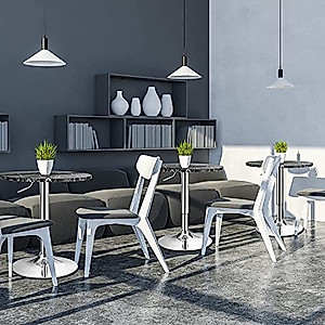 Byroce Round Bar Table, Cocktail Table Height Adjustable with 360° Swivel Top, Silver Leg & Base, High Pub Table for Bistro, Parties, Café, Kitchen and Dining Room (2, Black)