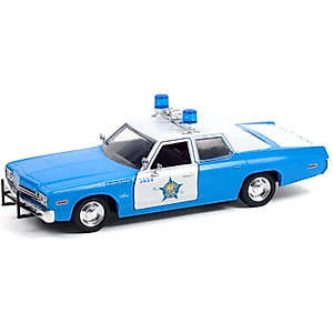 Greenlight 1974 Dodge Monaco Blue and White CPD Chicago Police Department (Illinois) Hot Pursuit Series 1/24 Diecast Model Car