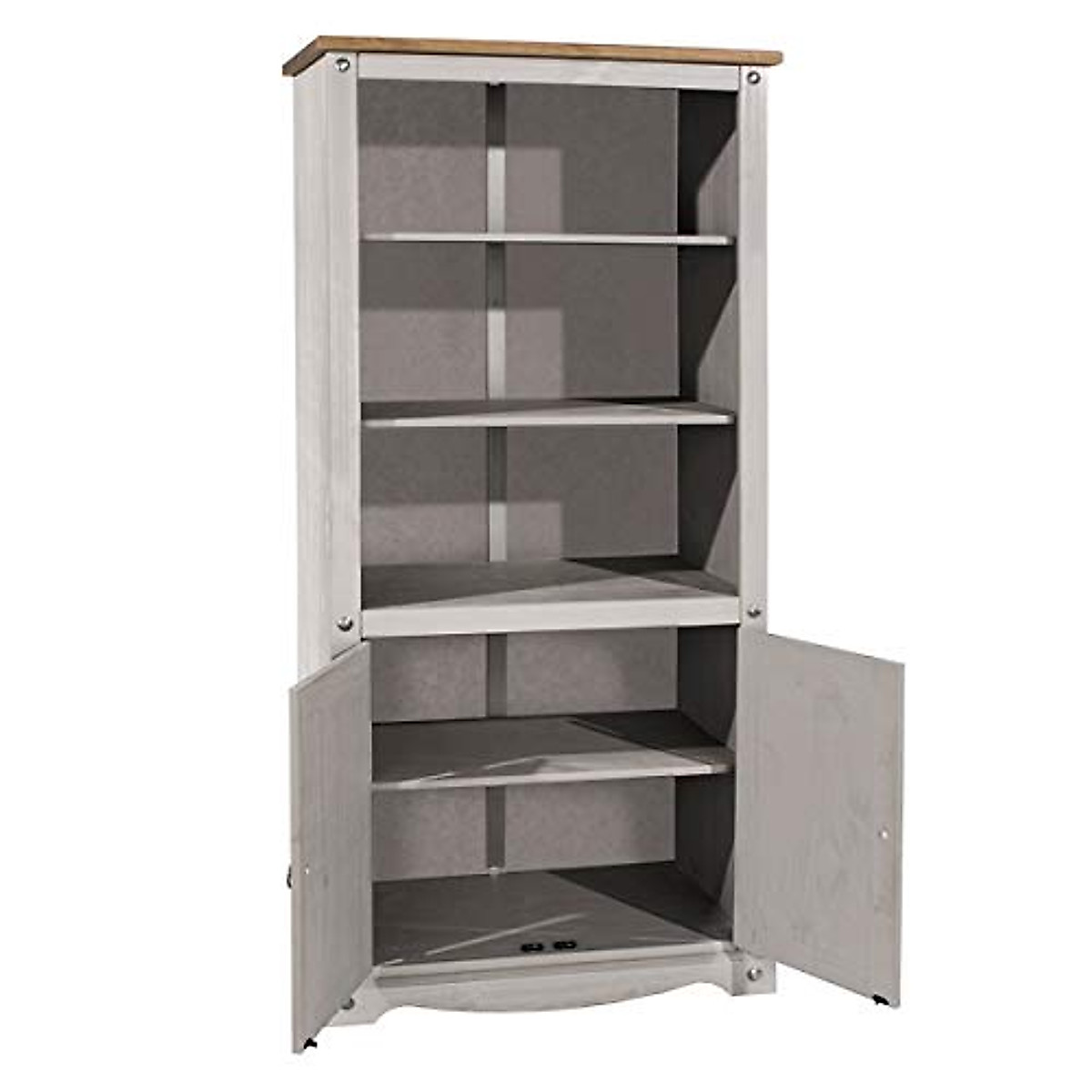 Furniture Dash Wood Bookcase Library with Doors Corona Gray