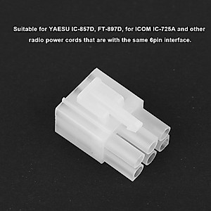 B ewinner 5pcs 6 Pin Short Power Connectors for Radio Interface Cable Adapter Suitable for Short FT-857D, FT-897D from YAESU, for ICOM IC-725A