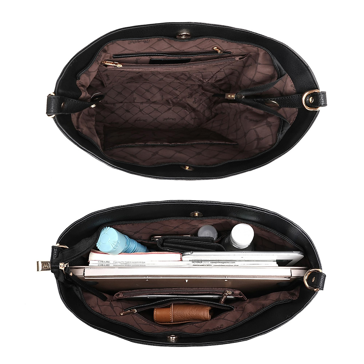 Montana West Tote Bag for Women Zipper Large Tote Purse Adjustable Strap Work Top Satchel Handbag Shoulder Hobo