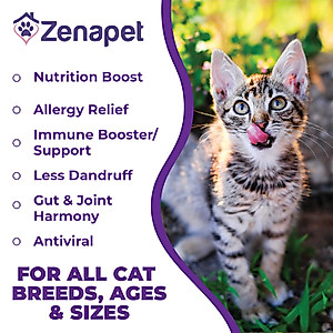 Zenapet Cat Colostrum Plus Superfood Supplement, 240 Day Supply Bovine Colostrum Powder, Cat Probiotic for Immune Support, Digestive Health, Allergy Relief, Joint Support, and Skin/Coat Health