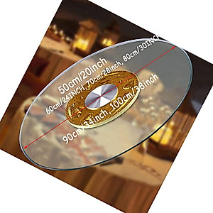 WEBUP Glass Lazy Susan Turntable 20inch 24inch 28inch 30inch 34inch 38inch Large Rotating Serving Tray Round Table Revolving Plate Tempered Glass Swivel Tray, Thick 8mm (Size : 100cm/38Inch)