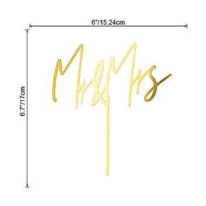 Party to Be Mr & Mrs Wedding Cake Topper in Golden Acrylic (Design 04)