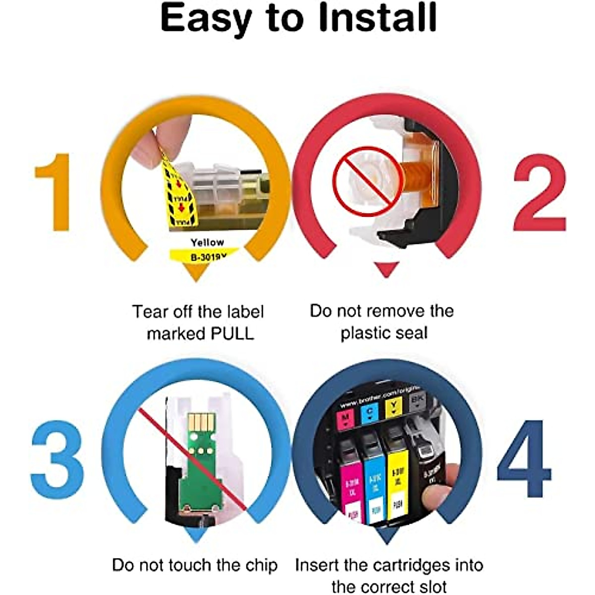 LC3019 3019 3017 Ink Cartridges Replacement for Brother LC3017XL LC3019XL Work for MFC-J5330DW MFC-J6930DW MFC-J6530DW MFC-J5335DW MFC-J6730DW Ink Cartridges (Black, , Cyan, Magenta, Yellow, 4 Pack)