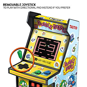 My Arcade Micro Player Mini Arcade Machine: Bubble Bobble Video Game, Fully Playable, 6.75 Inch Collectible, Color Display, Speaker, Volume Buttons, Headphone Jack, Battery or Micro USB Powered