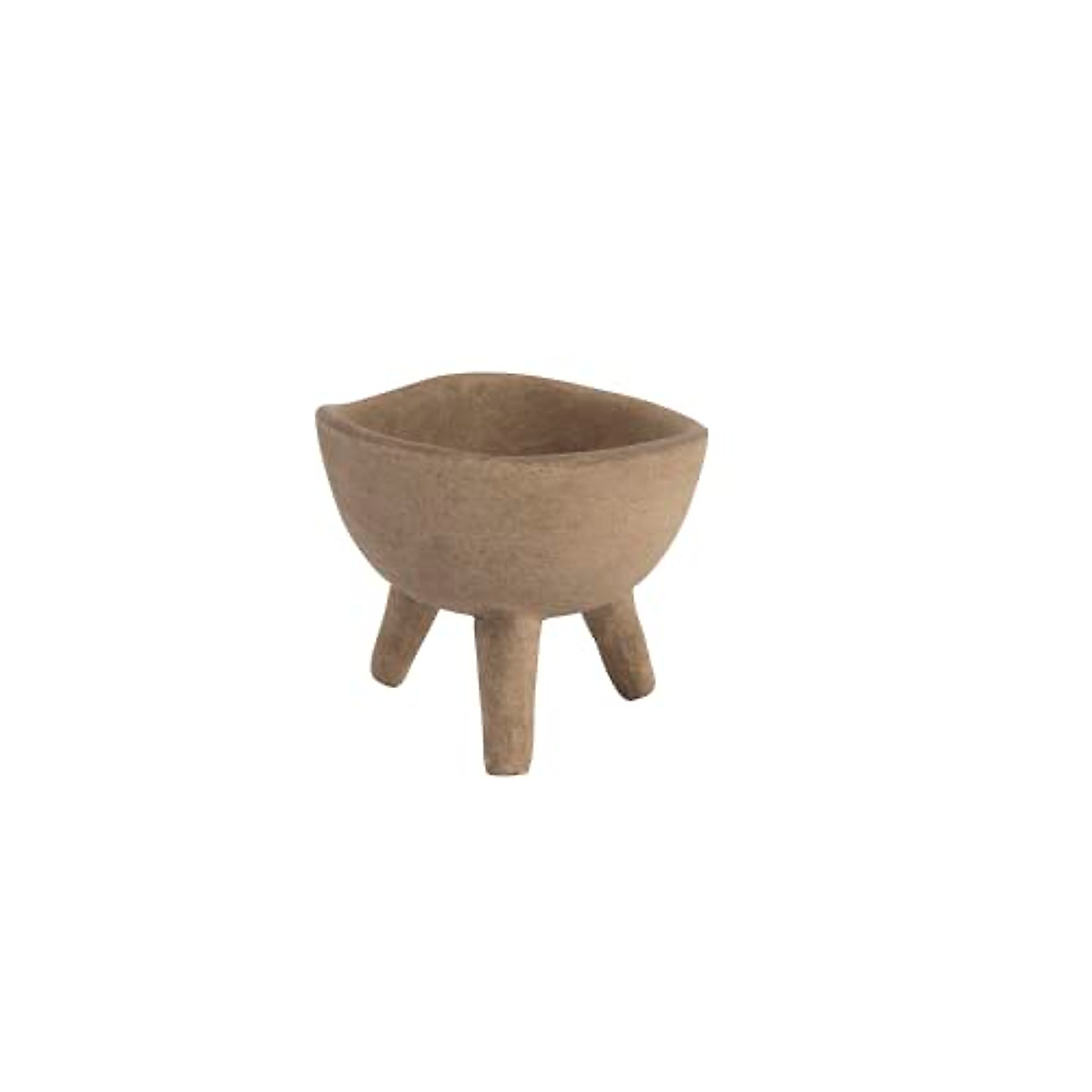 Creative Co-Op Boho Terracotta Footed Planter, Distressed Cream