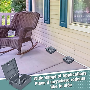 24 Pcs Mice Bait Station with Key Small Bait Station Traps Reusable Mouse Traps Outdoor Smart Tamper Proof Cage House Small Bait Boxes for Mice and Other Pests (Grey)