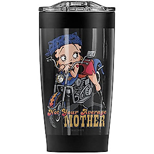Logovision Betty Boop Not Your Average Mother Stainless Steel Tumbler 20 oz Coffee Travel Mug/Cup, Vacuum Insulated & Double Wall with Leakproof Sliding Lid | Great for Hot Drinks and Cold Beverages