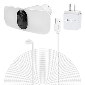 OkeMeeo 30ft Charger for Arlo Pro 3 Floodlight, Indoor Outdoor Charging Cable with QC 3.0 adapter for Continuously Charging Pro 3 Floodlight (1 Pack)